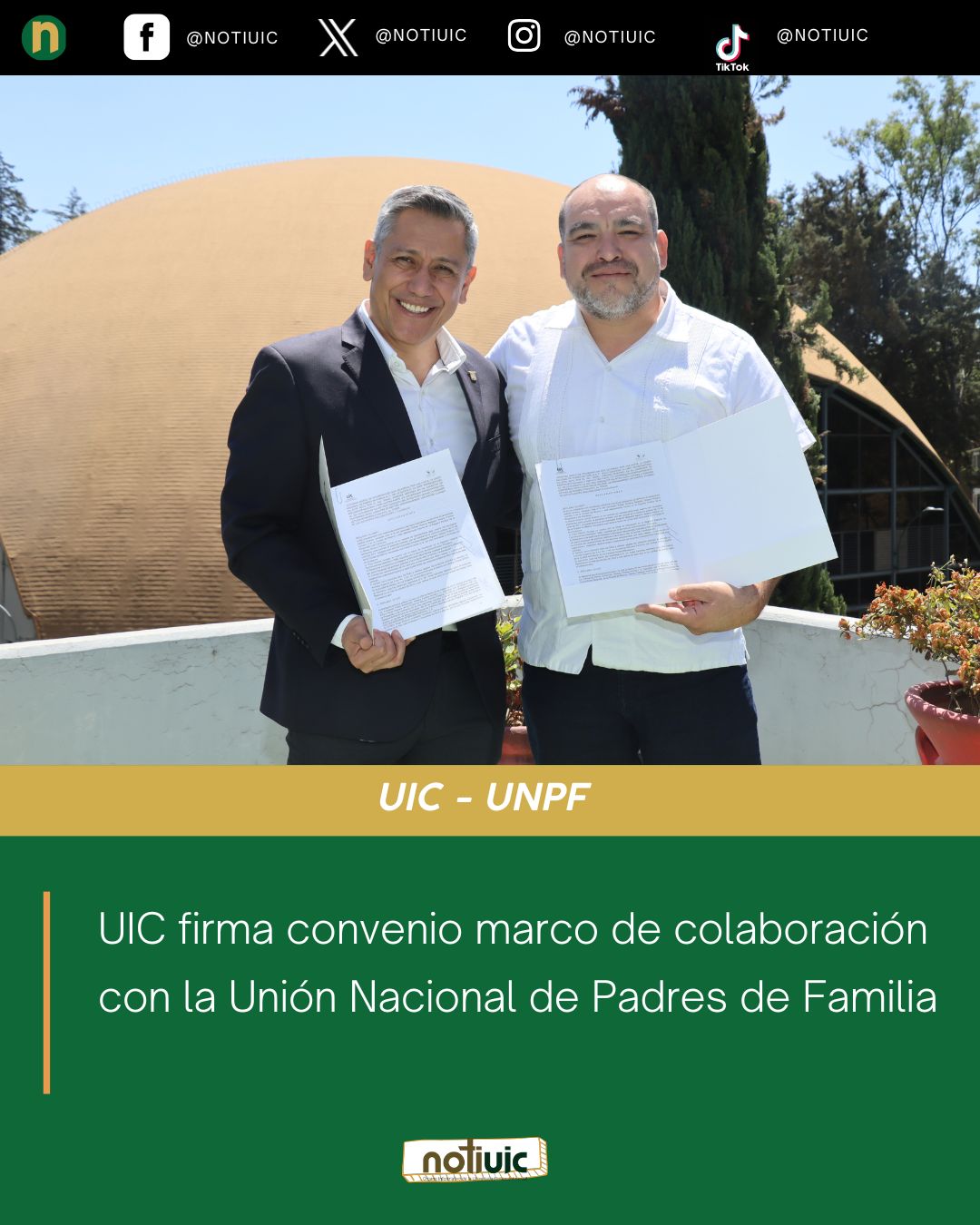 UIC firma convenio marco de colaboración con la Unión Nacional de Padres de Familia - UIC.MX