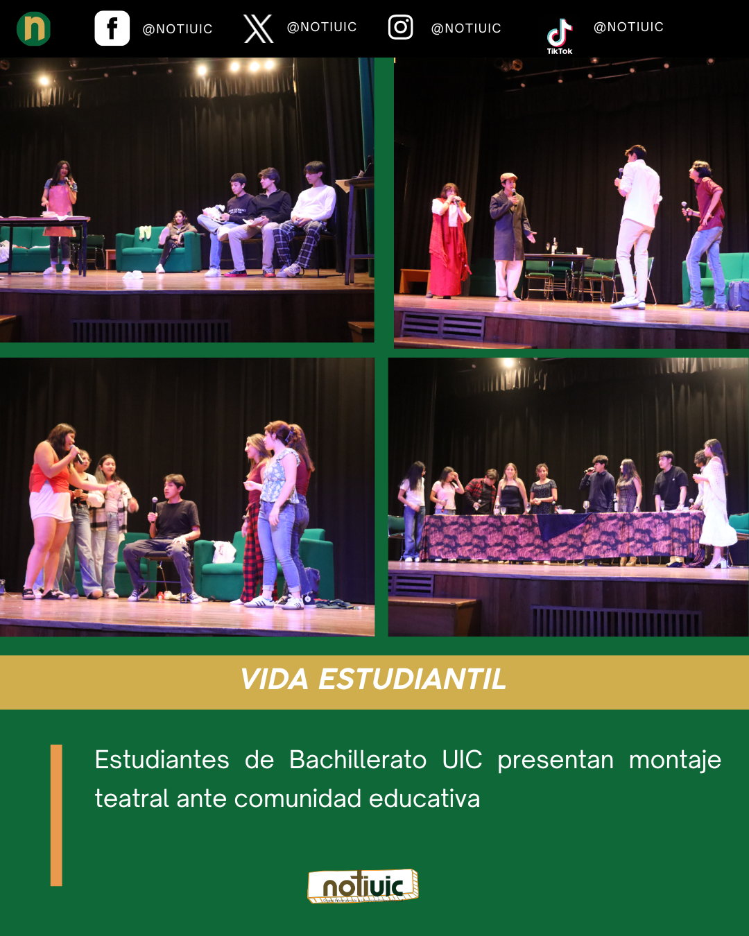 Estudiantes de Bachillerato UIC presentan montaje teatral ante ...