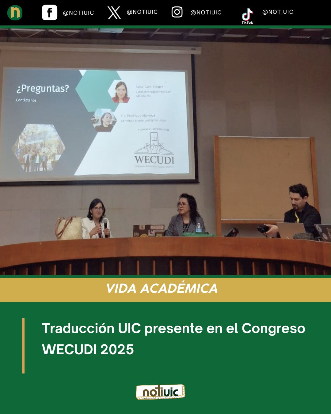 Traducción UIC presente en el Congreso WECUDI 2025 - UIC.MX