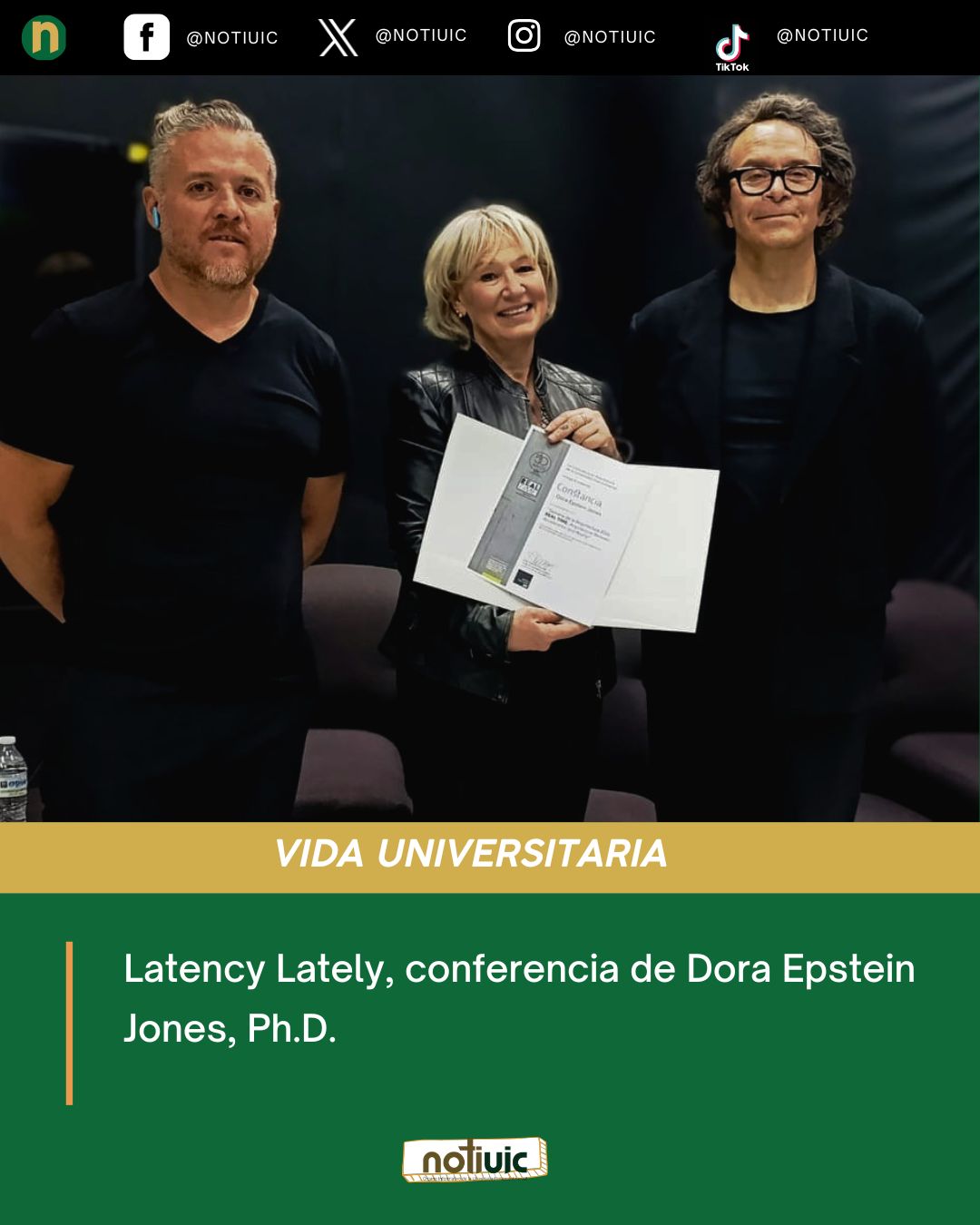 Latency Lately, conferencia de Dora Epstein Jones, Ph.D. - Universidad ...