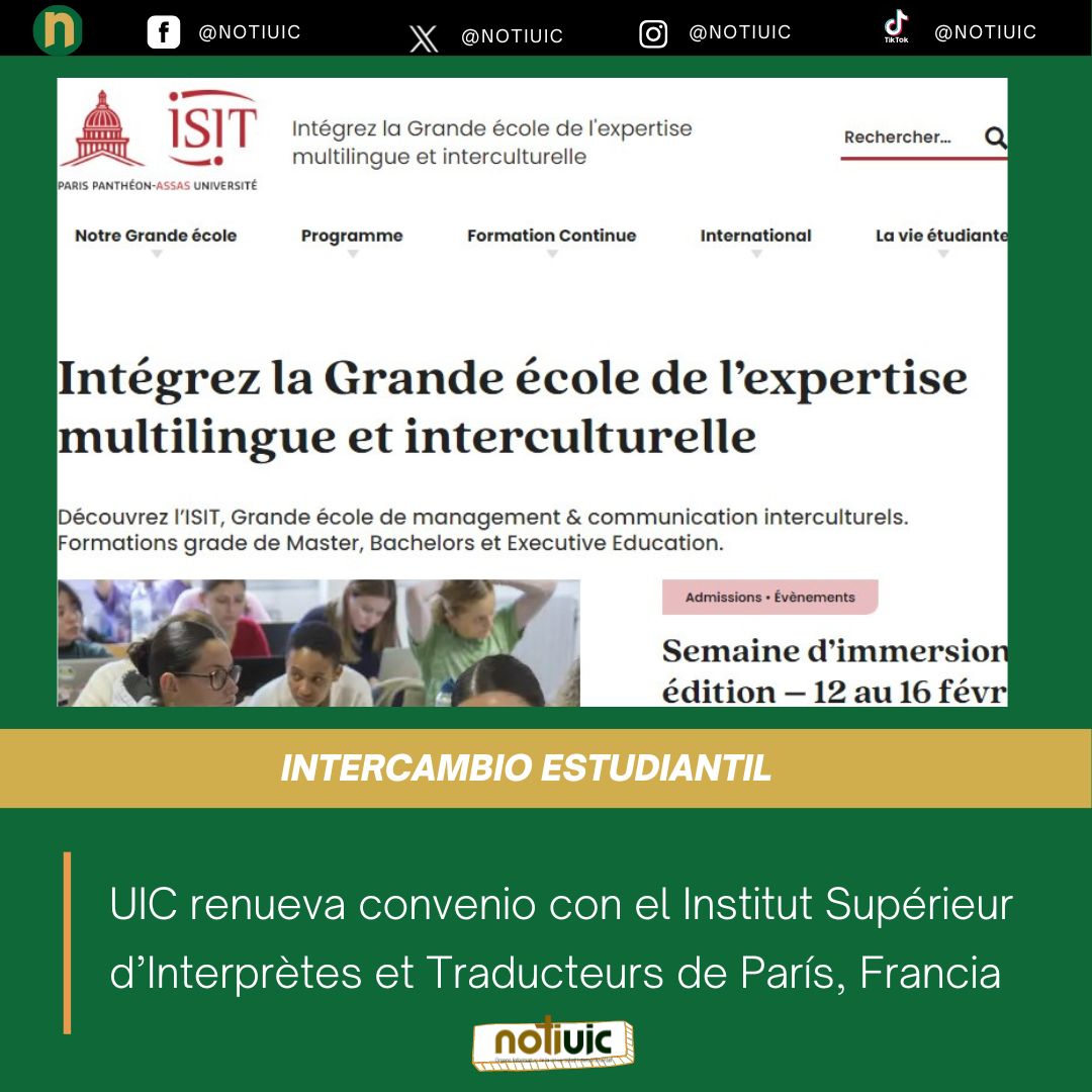 UIC renueva convenio con el Institut Supérieur d’Interprètes et ...